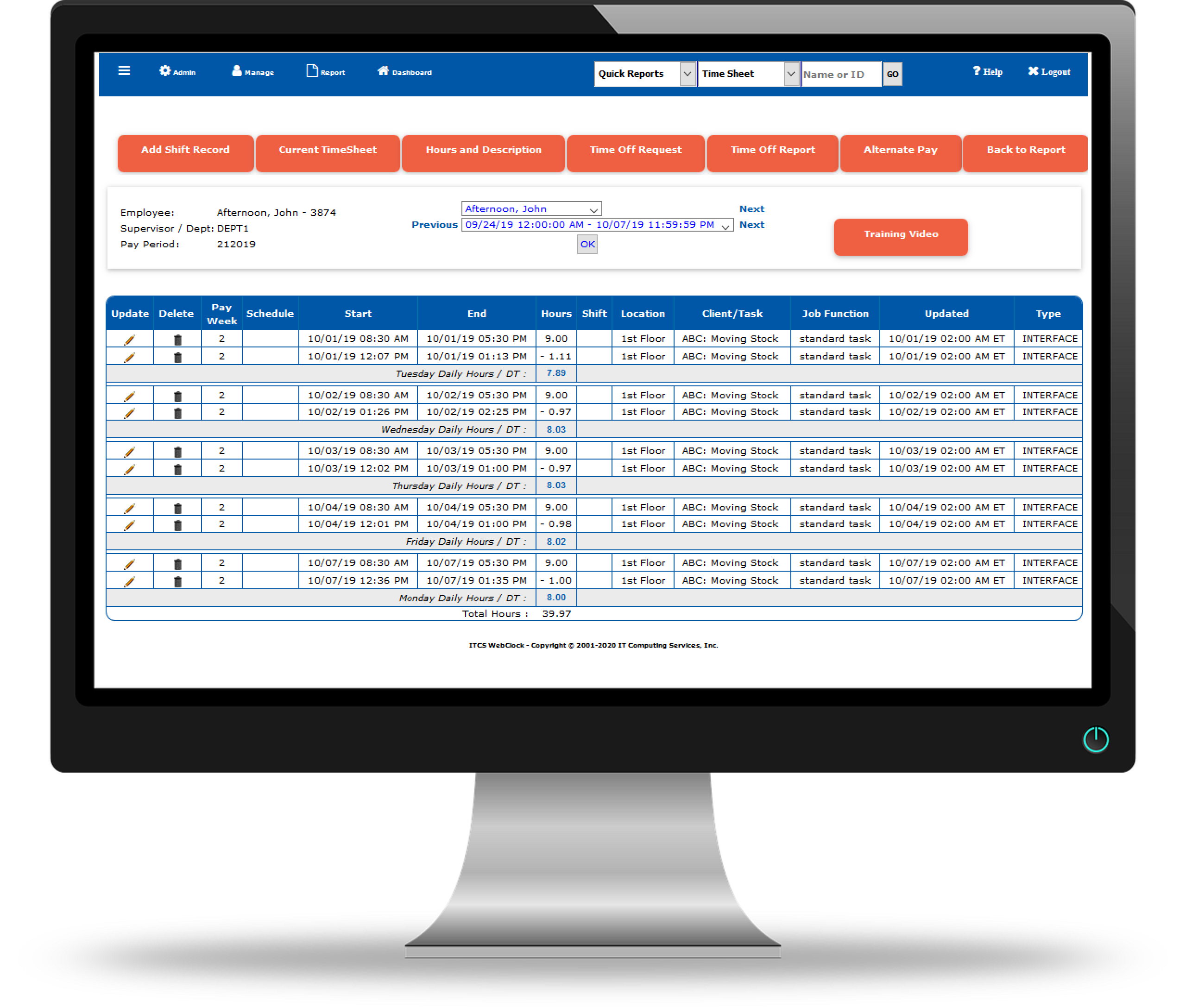Web Based Time and Attendance Software ITCS WebClock